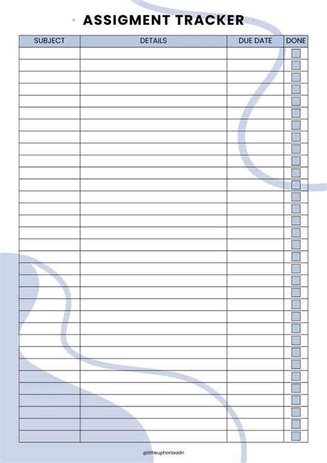Assignment Tracker Blue Version