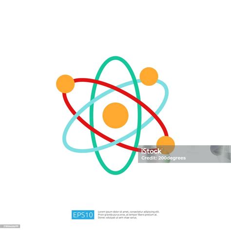 A Stylized Illustration Of An Atom Depicting The Nucleus And Orbiting Electrons Representing