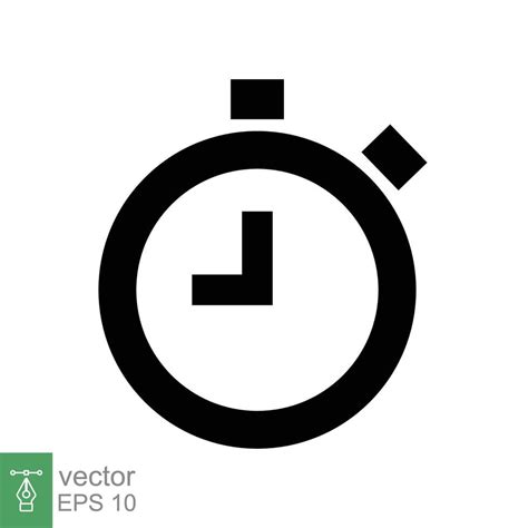 Stopwatch Icon Simple Solid Style Timer Symbol Clock Countdown