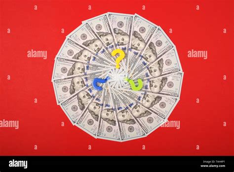 question mark on mandala kaleidoscope from money abstract money