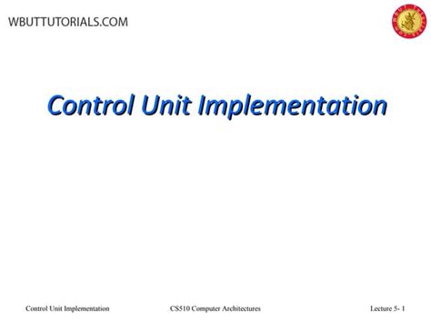 Control Unit Implementation Ppt Computing Technology And Computing