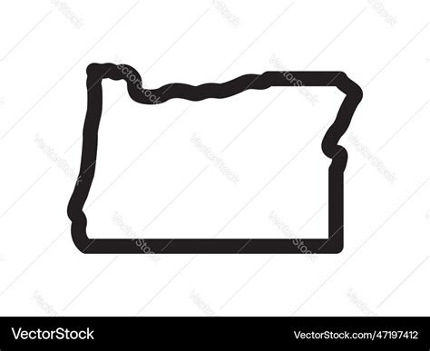 Oregon Map Outline Printable State Shape Stencil Pattern Free