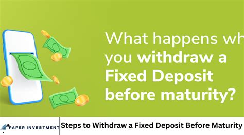 Steps To Withdraw A Fixed Deposit Before Maturity Paper Investment