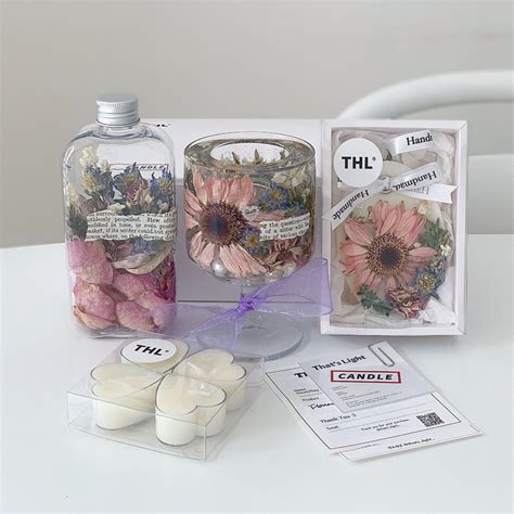 부케캔들홀더 드라이플라워 젤캔들홀더 세트 아이디어스