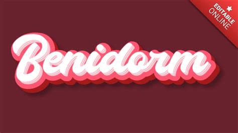Benidorm | 3D Pink Girl | Text Effect Generator