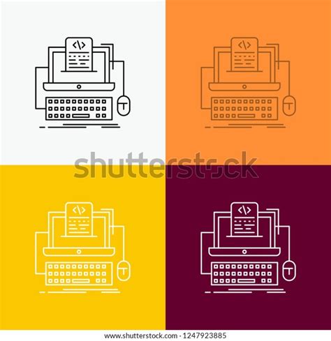 Code Coding Computer Monoblock Screen Icon Stock Vector Royalty Free
