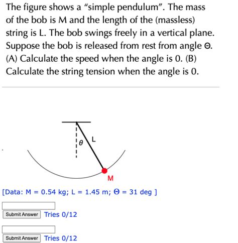 solved the figure shows a simple pendulum the mass of the