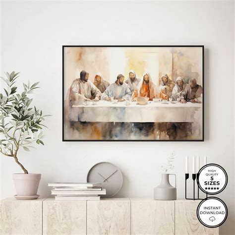 Jesus Last Supper Wall Art By Leonardo Da Vinci Artwork Religious Decor