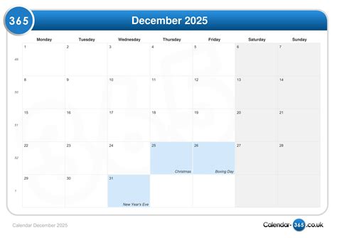 Calendar December 2025