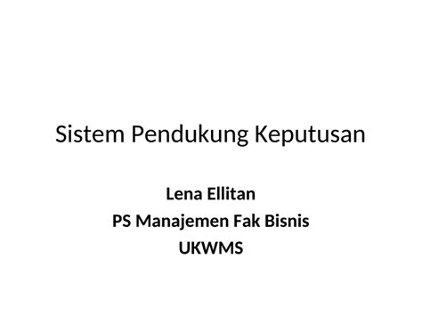 PDF Sistem Pendukung Keputusan