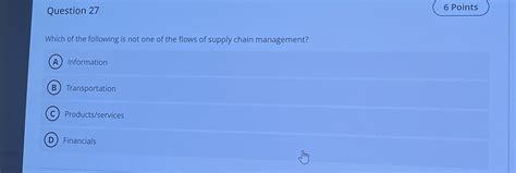 Solved Question 276 ﻿pointswhich Of The Following Is Not One