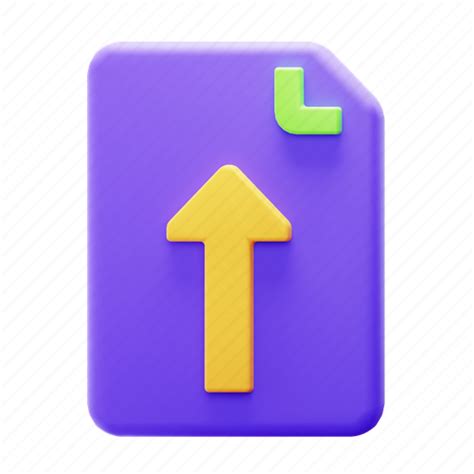 file upload up arrow cloud folder document 3d illustration