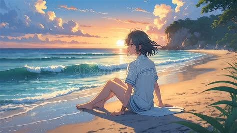 Anime Girl Beach Stock Illustrations 922 Anime Girl Beach Stock