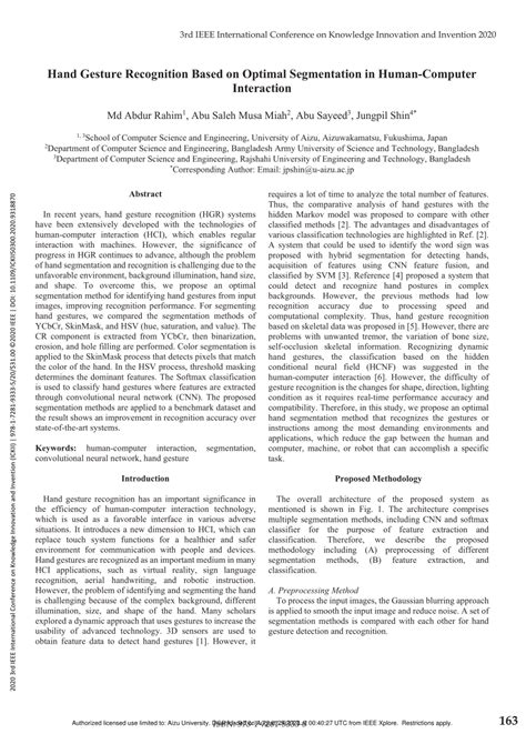 Pdf Hand Gesture Recognition Based On Optimal Segmentation In Human