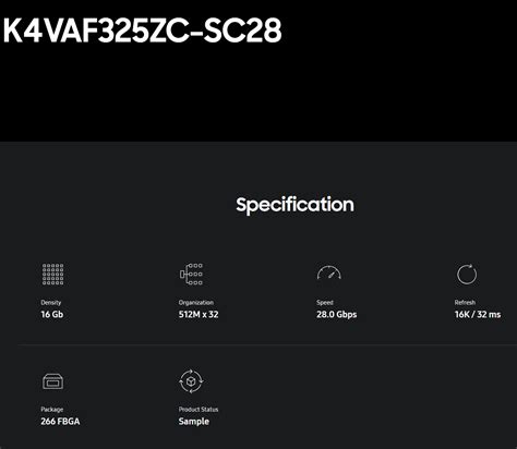 Samsung Officially Lists Next Gen Gddr7 Memory For Next Gen Gpus 28 Gbps And 32 Gbps For Now