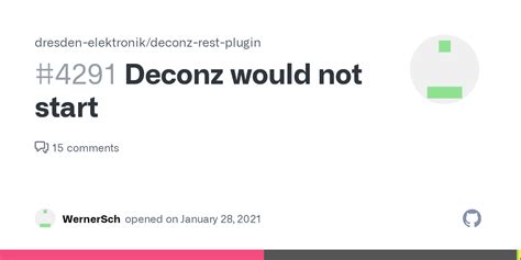 Deconz Would Not Start · Issue 4291 · Dresden Elektronikdeconz Rest Plugin · Github