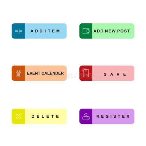 Web Buttons Flat Design Stock Illustration Illustration Of Design