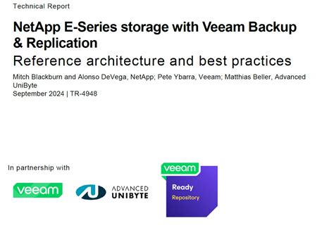 Technical Report 4948 Netapp E Series Storage With Veeam Backup And Replication Veeam Community