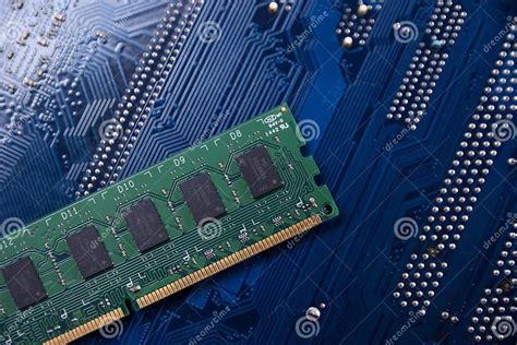 Computer Memory Ram On Motherboard Background Close Up System Main