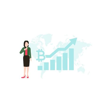 Premium Vector Girl Looking At Bitcoin Graph
