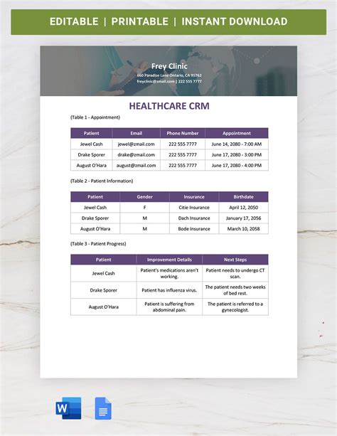Healthcare CRM Template In Word Google Docs Download Template Net