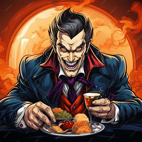 Premium Ai Image Illustration Of A Hungry Vampire Clipart White