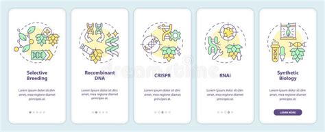 Genetic Modification Techniques Onboarding Mobile App Screen Stock Vector Illustration Of