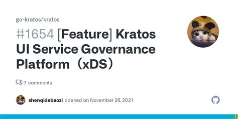 [feature] kratos ui service governance platform（xds） · issue 1654 · go
