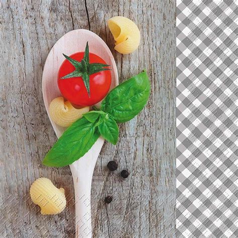 Stewo Mario Tomato And Basil Design 3 Ply Printed Paper Napkin 20 Pack