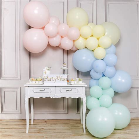 Buy Partywoo 48pcs Pastel Balloons Pastel Pink Blue Yellow Mint