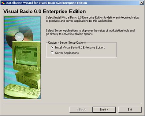 Visual Basic 60 Installation Guide Custom Server Setup Options