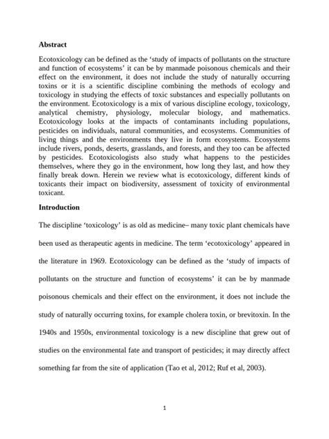 Ecotoxicology Pdf