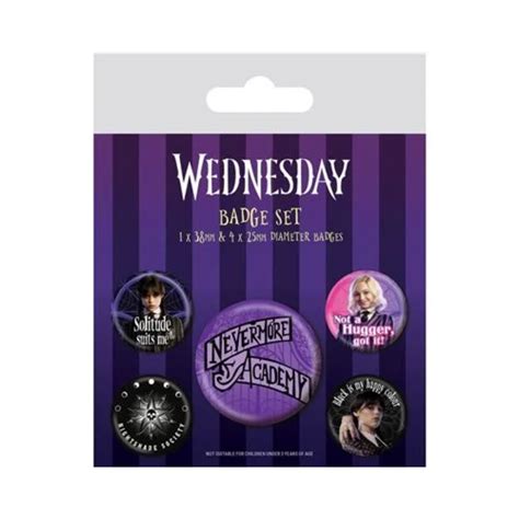Conjunto De 5 Pins Wednesday Pyramid International Loja Dos Pops