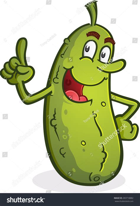 Pickle Cartoon Character Smiling Pointing Stock Vector Royalty Free