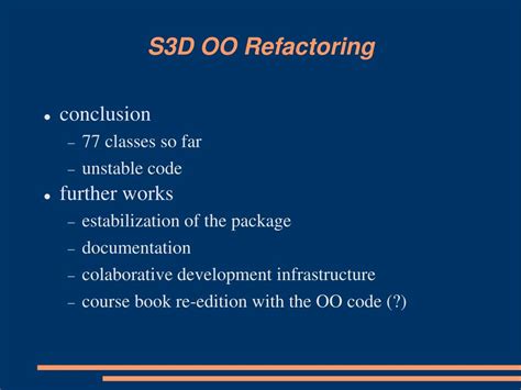 Ppt S3d Software Object Oriented Refactoring Powerpoint Presentation