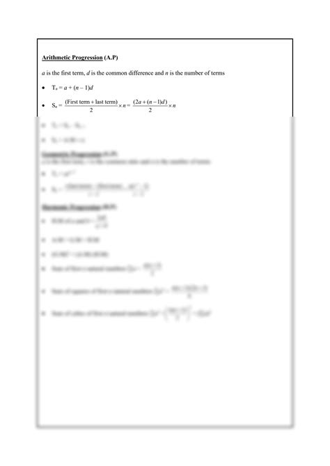 Solution Important Formulae For Cat Arithmetic Progression Studypool