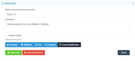 how to create an event alert bromcom