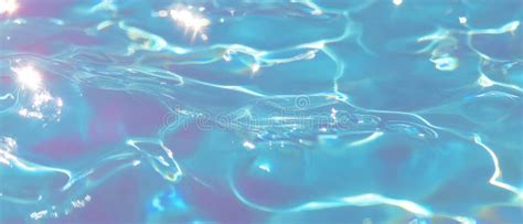 Dynamic Movement Of Ripples And Bubbles In Clear Blue Water With Aquatic Life Stock Illustration