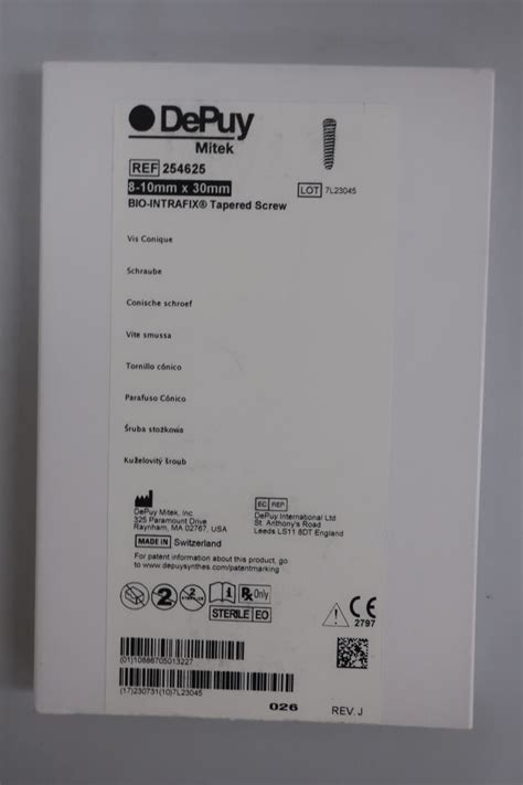 New Depuy Bio Intrafix Tapered Screw 8 10mm X 30mm Bio Intrafix