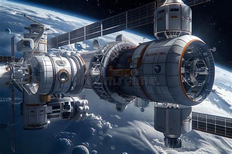 Exploring A Futuristic Space Station Orbiting Earth Modules Docking Advanced Technology