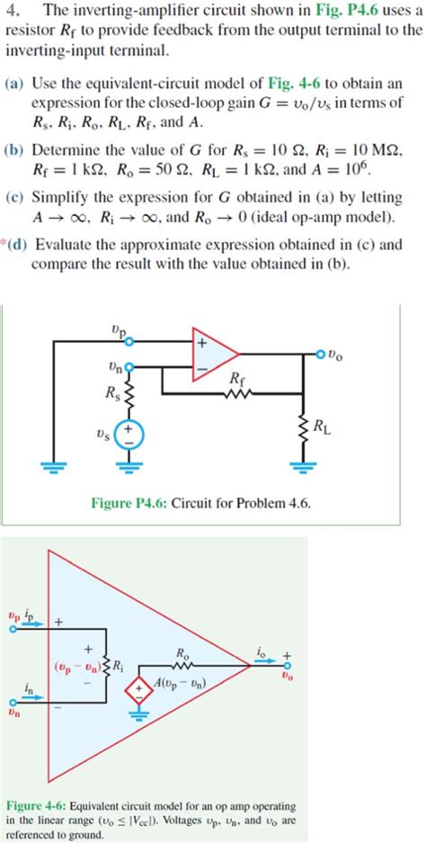 Solved The Inverting Amplifier Circuit Shown In Fig P Chegg