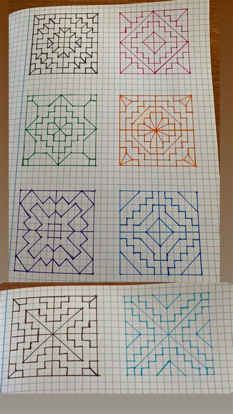 Colorful Graph Paper Designs