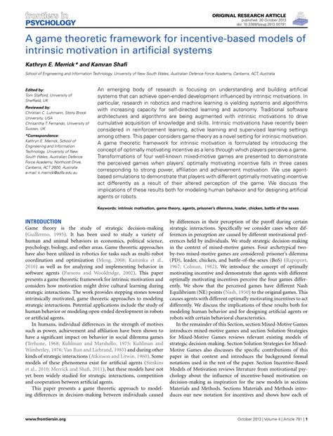 pdf a game theoretic framework for incentive based models of