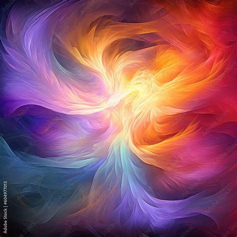 Abstract Digital Artwork Depicting Vibrant And Dynamic Psychic Waves Flowing And Intersecting