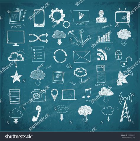 Cloud Computing Sketch Vector Illustration Stock Vector Royalty Free 197305913 Shutterstock
