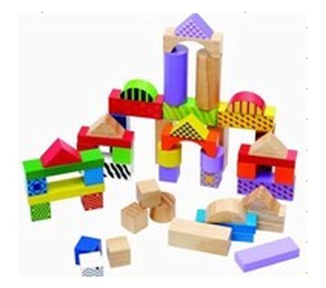 40 Blocs De Construction En Bois Multicolore Jeux De Construction But