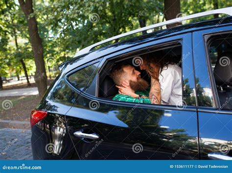 Couple Make Love In The Car In The Summer Park Stock Image Image Of