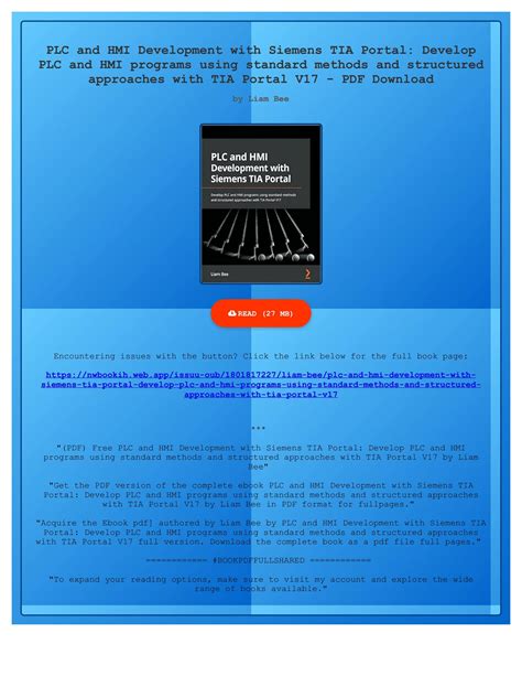 PDF Free PLC And HMI Development With Siemens TIA Portal Develop PLC And HMI Programs Using