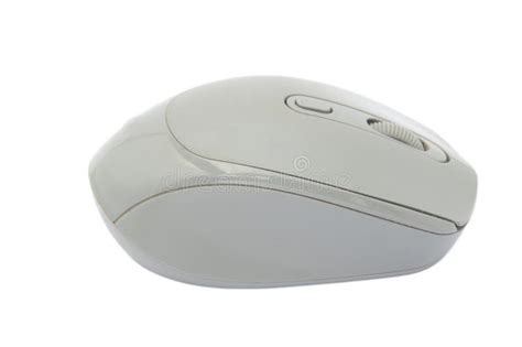 Wireless Silver Computer Mouse With Scroll Wheel On Clean Isolated White Background For Desktop