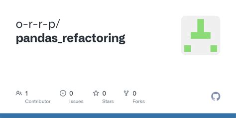 Github O R R Ppandasrefactoring